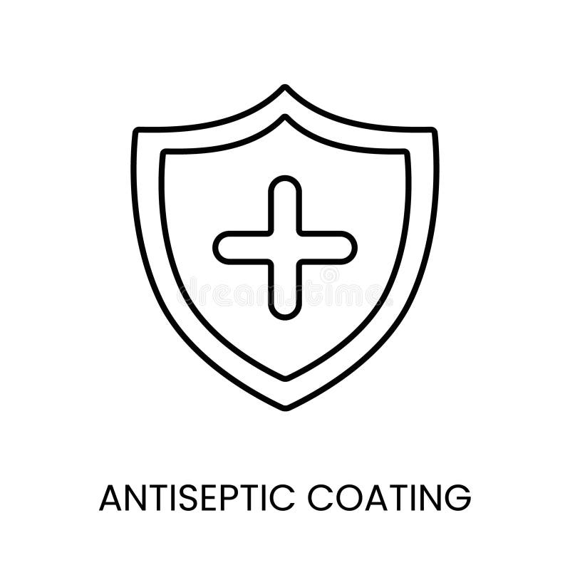 Antiseptic Coating Vector Line Icon with Editable Stroke, for Packaging ...