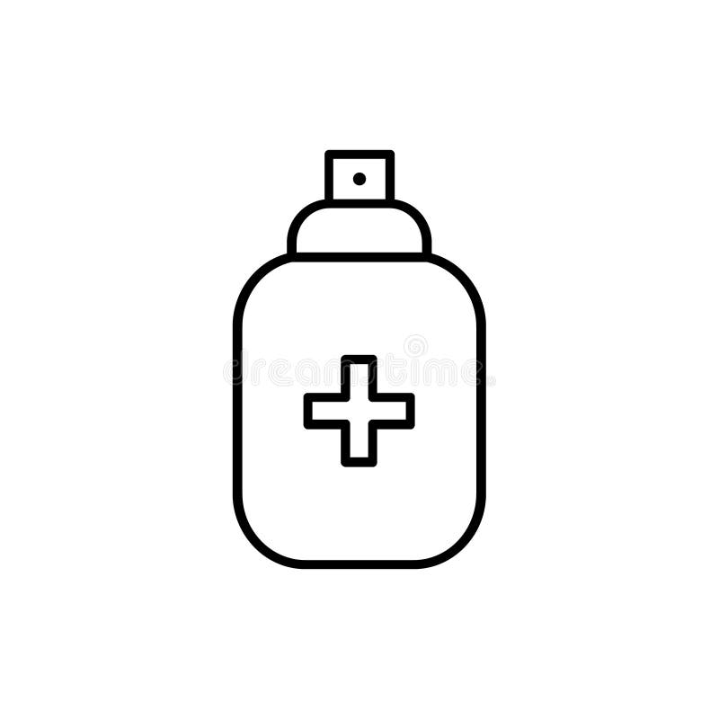 Antiseptic Spray Line Icon. Antiseptic Linear Bottle Vector Icon ...