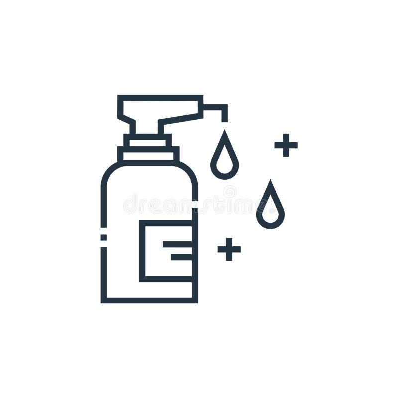 Antiseptic Vector Icon Isolated on White Background. Outline, Thin Line ...