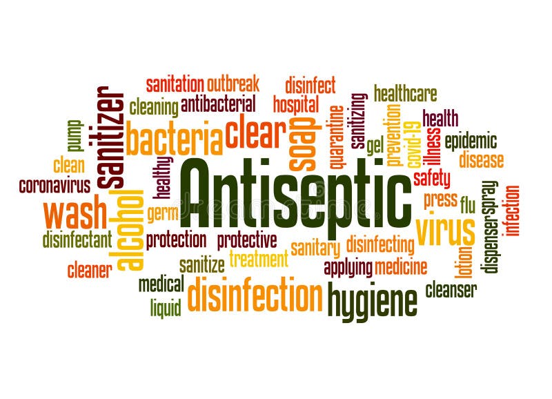 Sanitizer Word Cloud and Hand with Marker Concept Stock Illustration ...