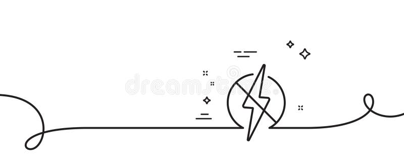 Antistatic Line Icon. Lightning Bolt Sign. Continuous Line with Curl ...