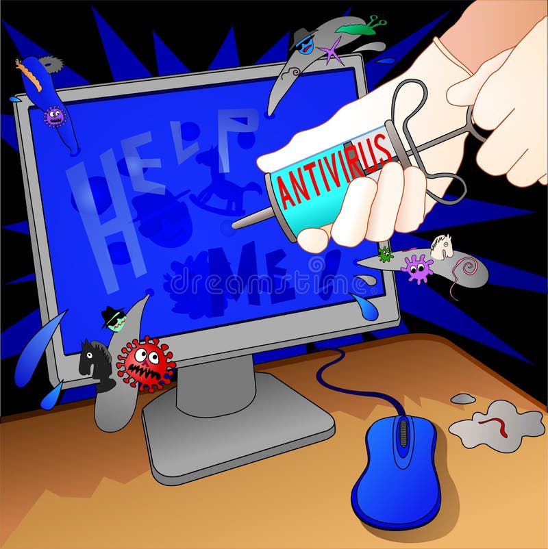 Antivirus stock vector. Illustration of black, mouse - 14362494