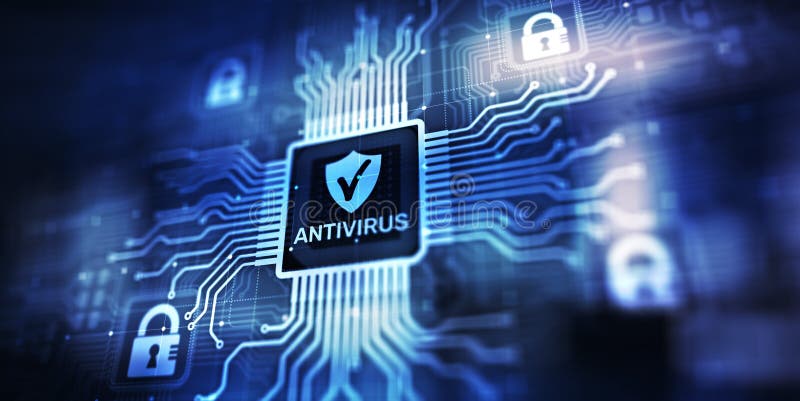 Antivirus Cyber Security Data Protection Technology Concept on Virtual ...