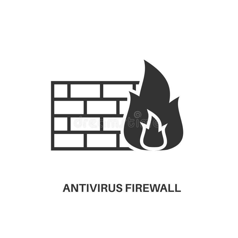 Antivirus firewall icon stock vector. Illustration of fire - 95985222