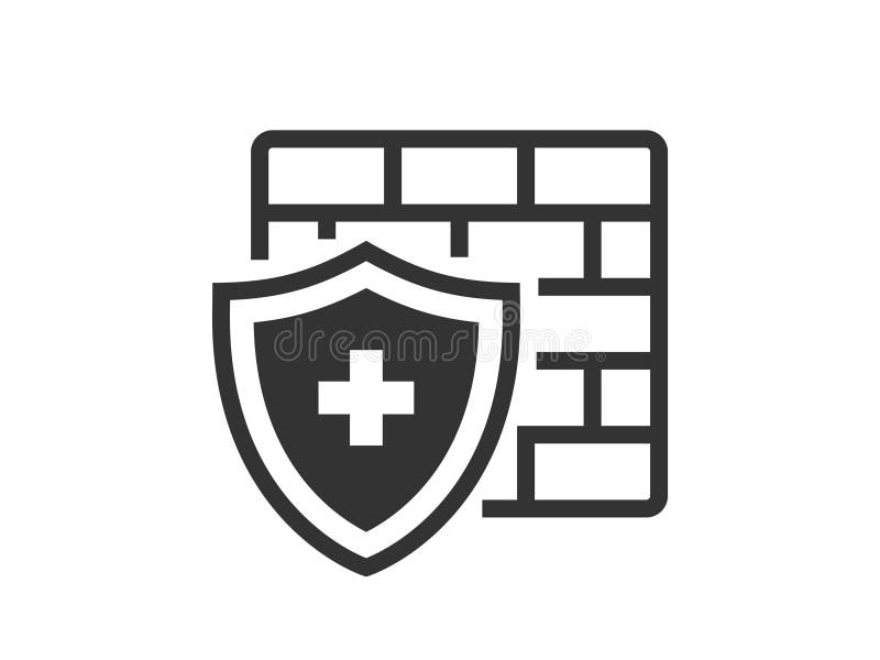 Antivirus Firewall Icon on White Background. Vector Illustration. Stock ...