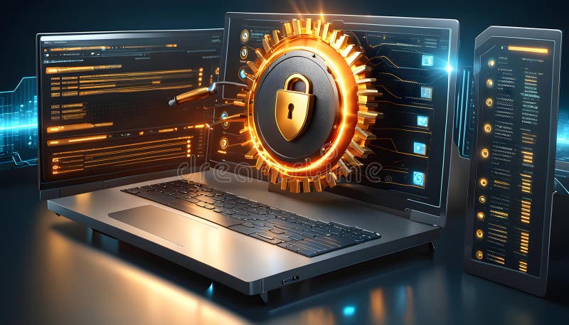 Antivirus Protection Concept, Computer Illustration for Advertising ...