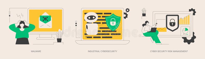 Antivirus Security and Protection Abstract Concept Vector Illustrations. Stock Vector ...