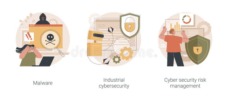 Antivirus Security and Protection Abstract Concept Vector Illustrations. Stock Vector ...