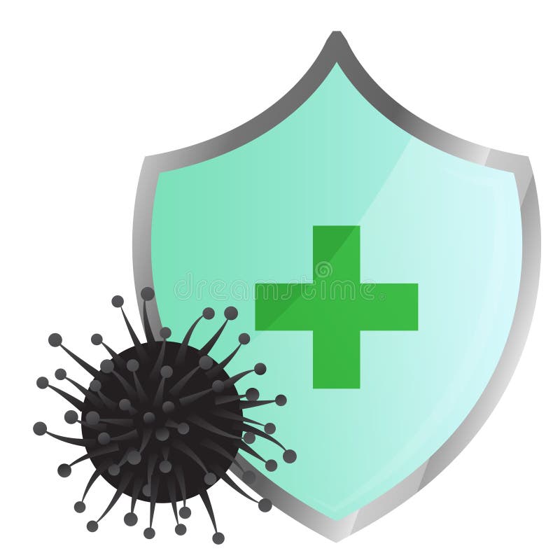 Antivirus Shield Sign Vector Illustration on a White Background Stock ...