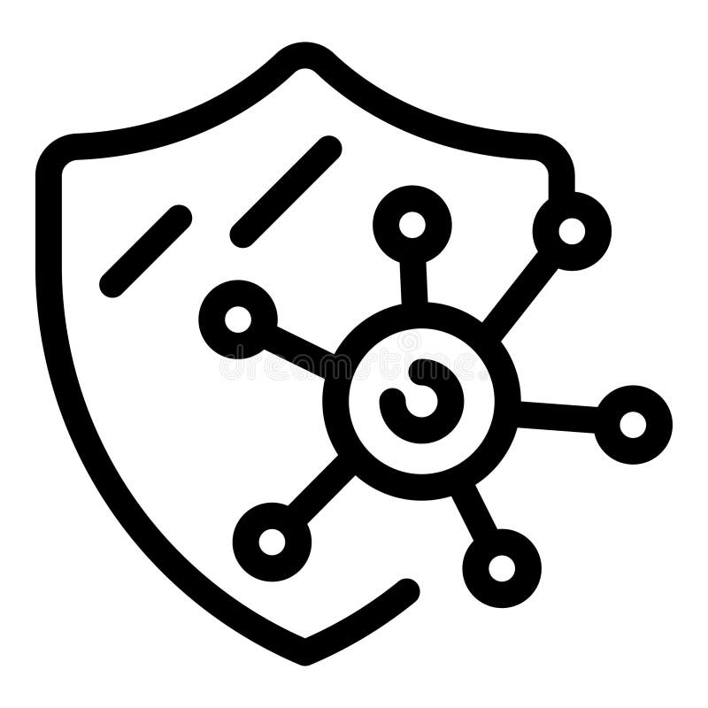 Antivirus Software Protecting from Virus Using Shield Icon Stock ...