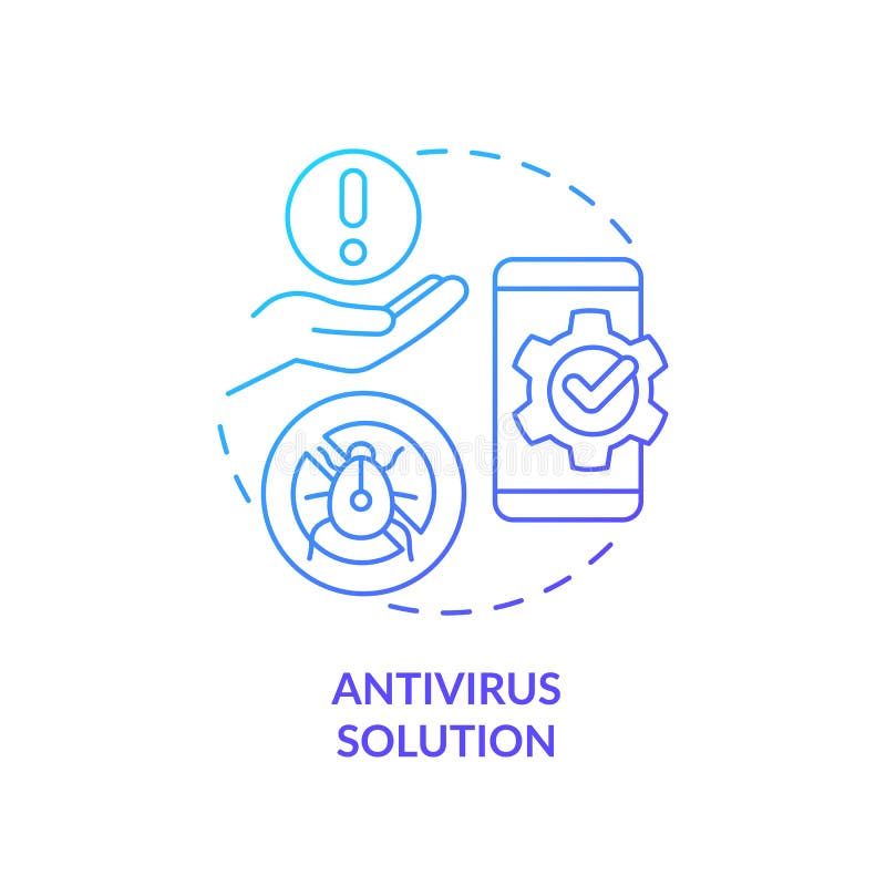 Antivirus Solution Blue Gradient Concept Icon Stock Vector ...