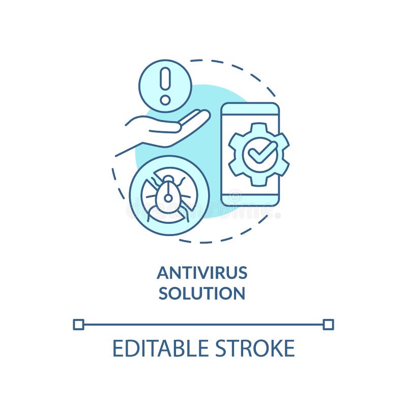 Antivirus Solution Turquoise Concept Icon Stock Vector - Illustration ...