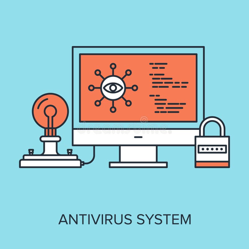 Antivirus System stock vector. Illustration of icon, online - 52010813