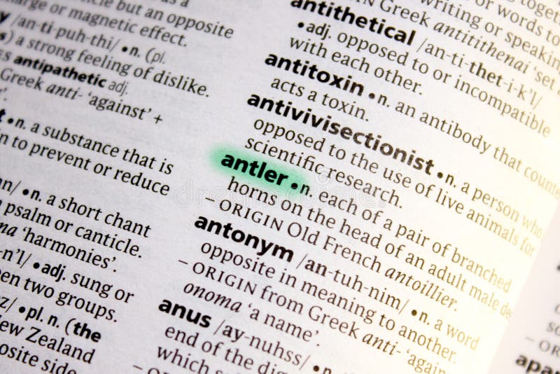Antler Word or Phrase in a Dictionary Stock Image - Image of ...