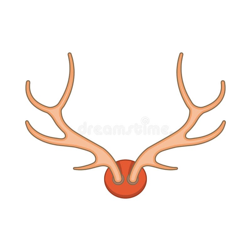Antlers Icon in Cartoon Style Stock Vector - Illustration of decoration ...