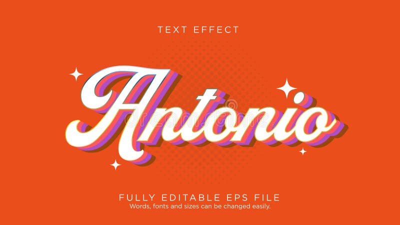Antonio Logo Text Effect Font Type Stock Illustration - Illustration of ...