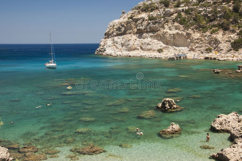 Antony Queen bay, Rhodes stock image. Image of seafront - 21455495