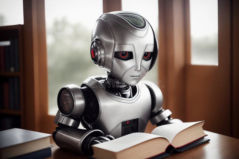 An Antropomothic Robot Android Reading a Book, Concept of Machine ... An Antropomothic Robot Android Reading a Book, Concept of Machine ...