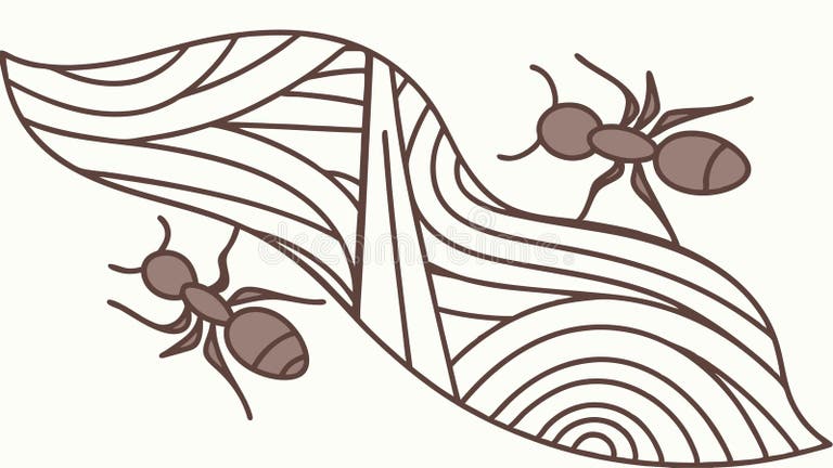 Ants on Abstract Leaf Pattern Nature Micro View Vector Graphic, Vector ...