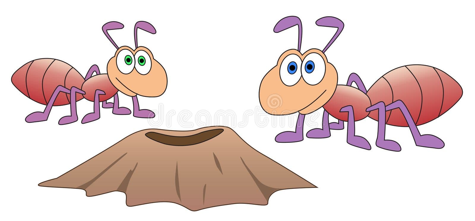 Ants in the Anthill. Vector Drawing Stock Vector - Illustration of ...