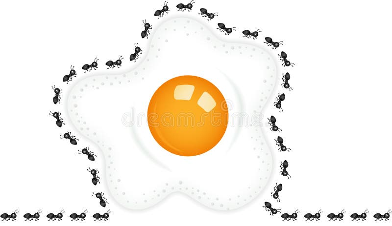 Ants Around Fried Egg Stock Illustrations – 1 Ants Around Fried Egg ...