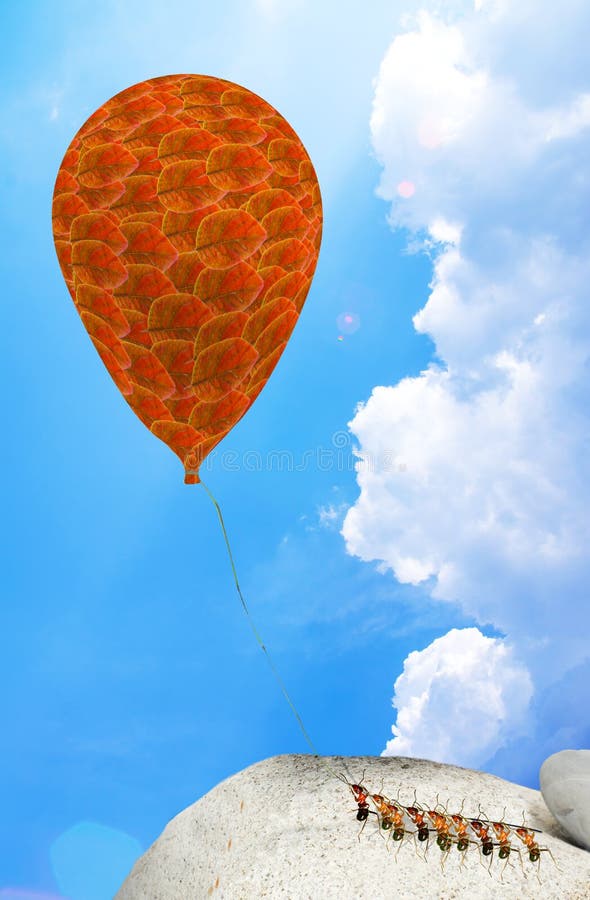Ants and balloons stock photo. Image of interesting, flying - 28174278