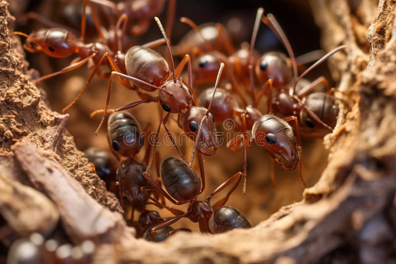 Ants Building Nest Architecture, Ant Colony Stock Illustration ...