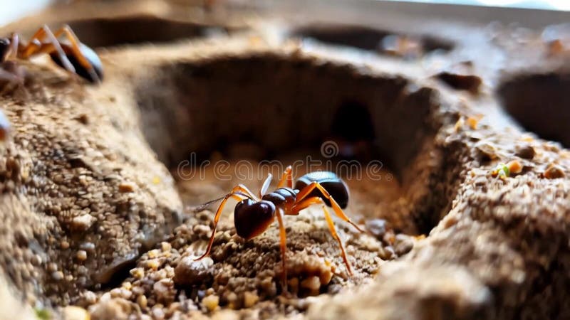 Ants are Building Something in an Anthill Stock Video - Video of ...