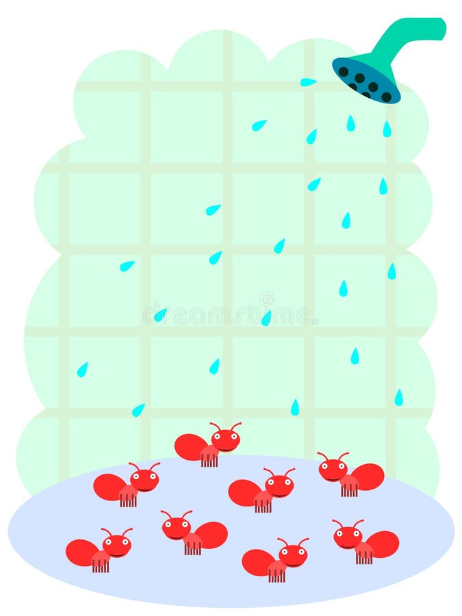 Ants can shower stock illustration. Illustration of humor - 34763010