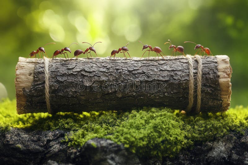 Ants Carrying a Log a Fascinating Example of Teamwork in Nature these ...
