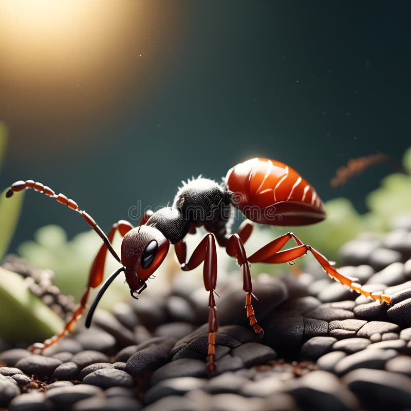 Ants in Forest, AI-Generatet Stock Illustration - Illustration of chew ...