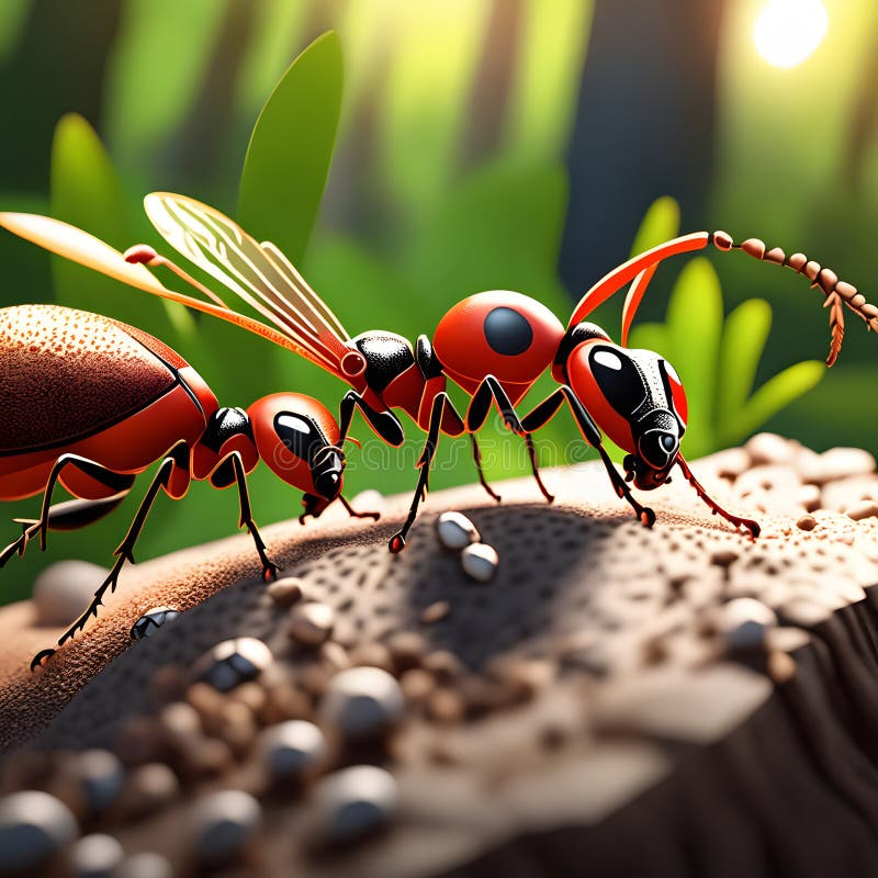 Ants in Forest, AI-Generatet Stock Illustration - Illustration of ...