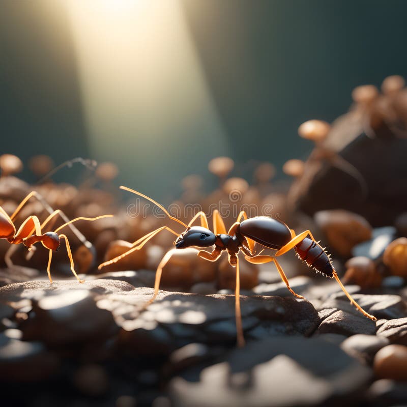 Ants in Forest, AI-Generatet Stock Illustration - Illustration of ...