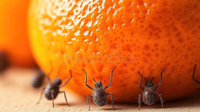 Ants Crawling on Citrus Fruit, Close-up, Kitchen, Infestation Stock ...