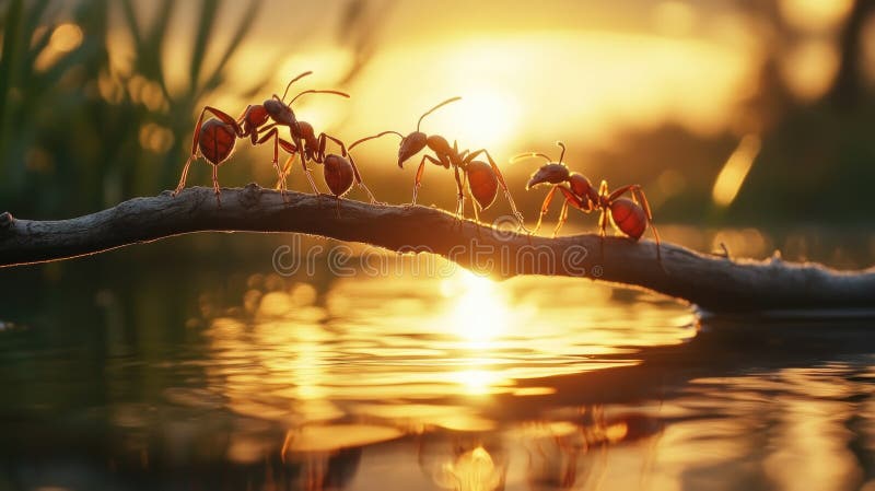 Ants crossing river stock image. Image of entomology - 378320481