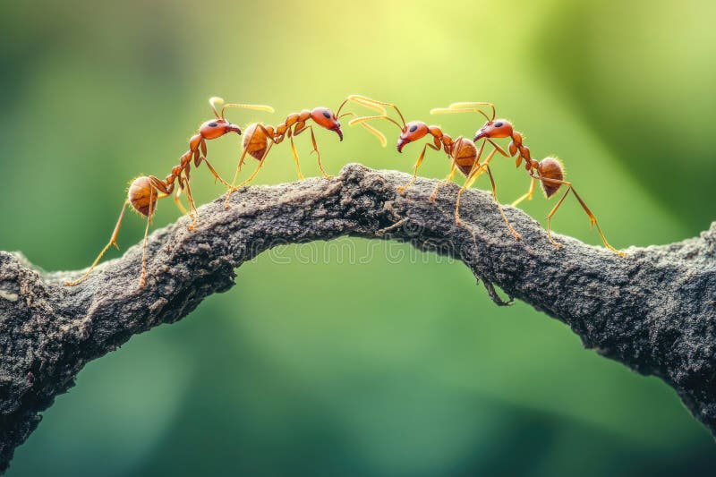 Ants Forming a Bridge with Their Bodies Stock Illustration ...