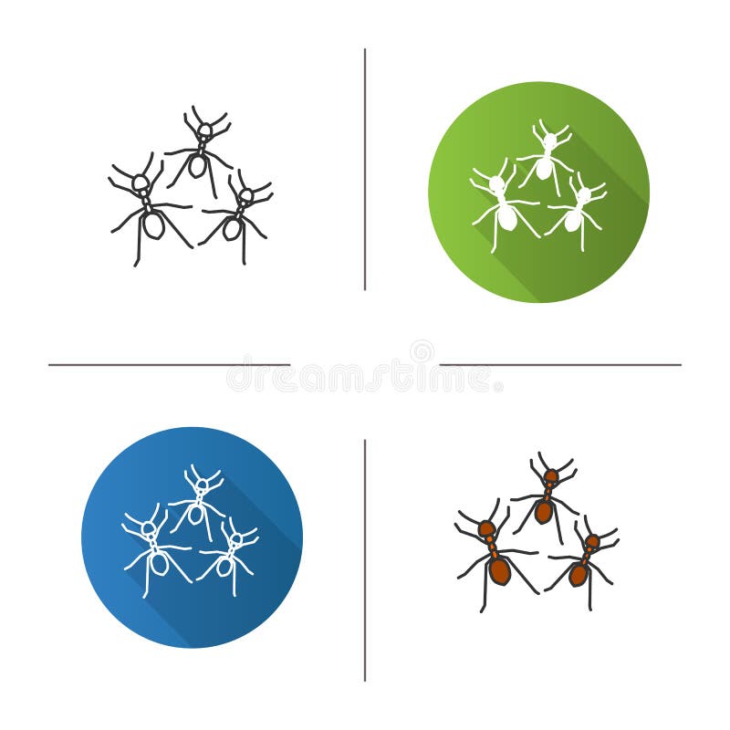 Ants icon stock vector. Illustration of filled, drawing - 197074939