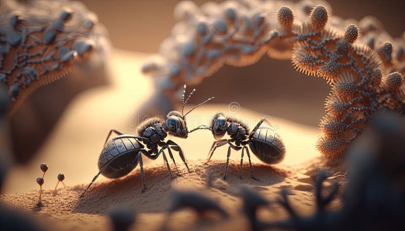 Ants Illustration by Generative AI Stock Illustration - Illustration of ...