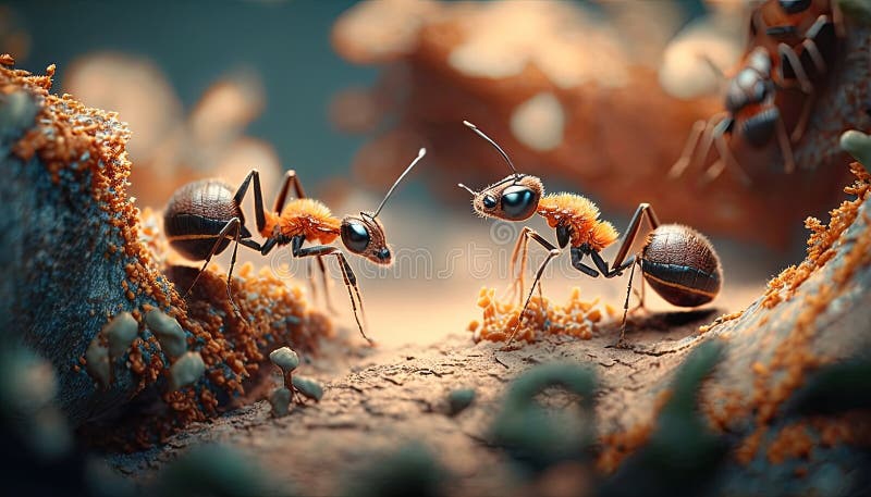 Ants Illustration by Generative AI Stock Illustration - Illustration of ...