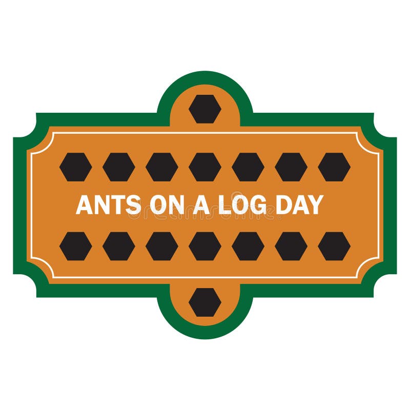 Ants on a Log Day sticker stock illustration. Illustration of data ...