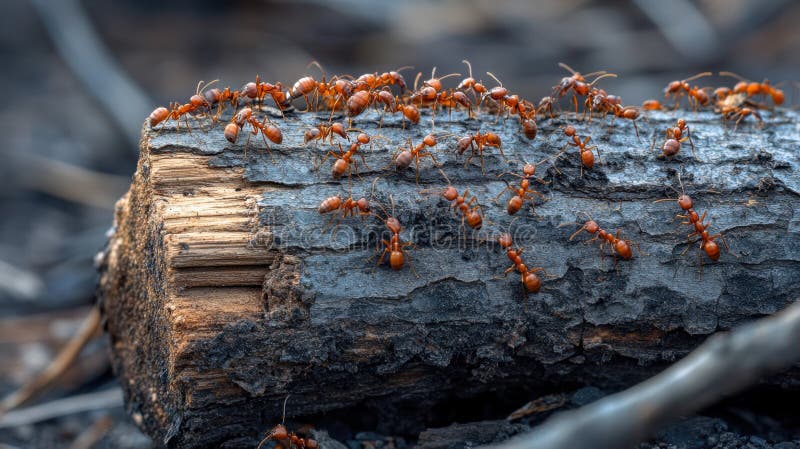 Ants on Log in Natural Habitat - Intricate Patterns of Insect Community ...