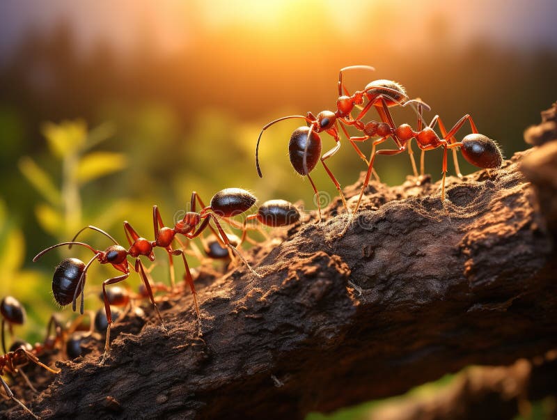Ai Generated Illustration Wildlife Concept of Ants Stock Illustration ...