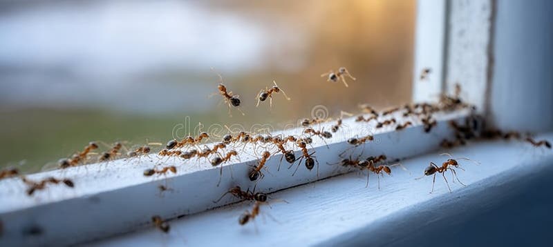 Ants Marching in Formation an Indoor Invasion on a Windowsill ...