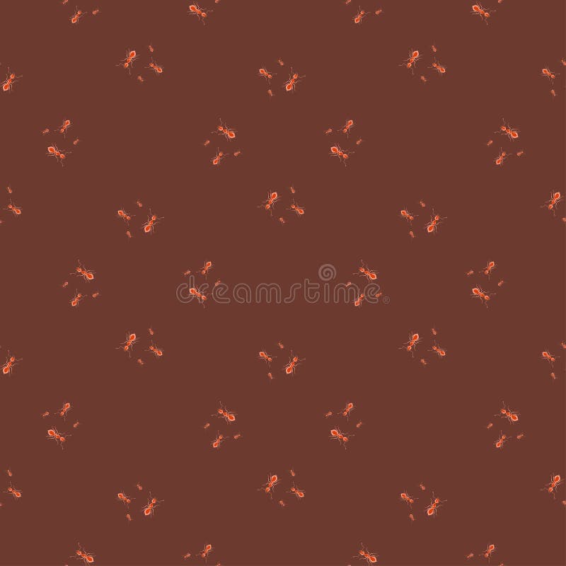Ants Seamless Pattern. Insects on Colorful Background. Vector ...