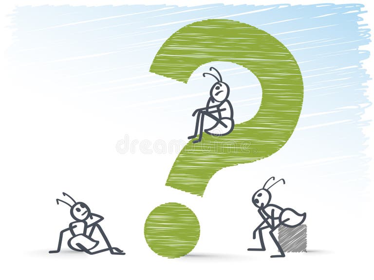 3 Ants Sitting Next To Question Mark Stock Illustrations – 1 3 Ants ...