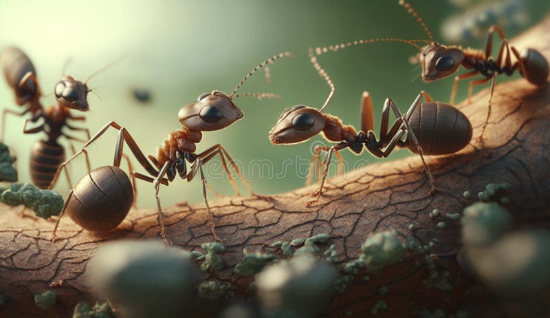 Ants Talk To Each Other, Tema Work Concept Stock Illustration ...