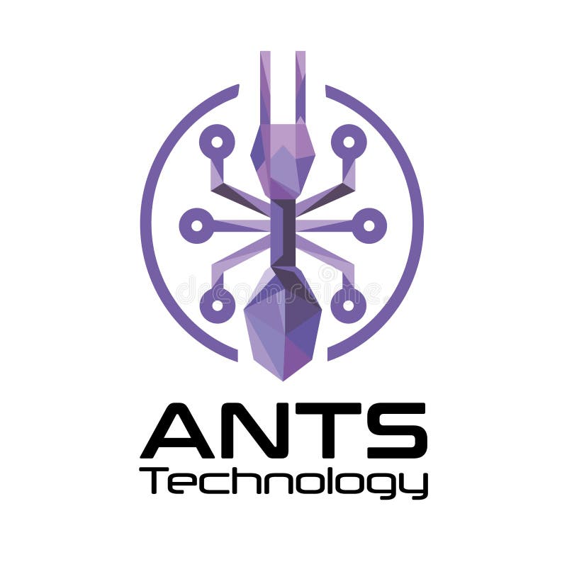 Ants Technology logo. stock illustration. Illustration of media - 73770555
