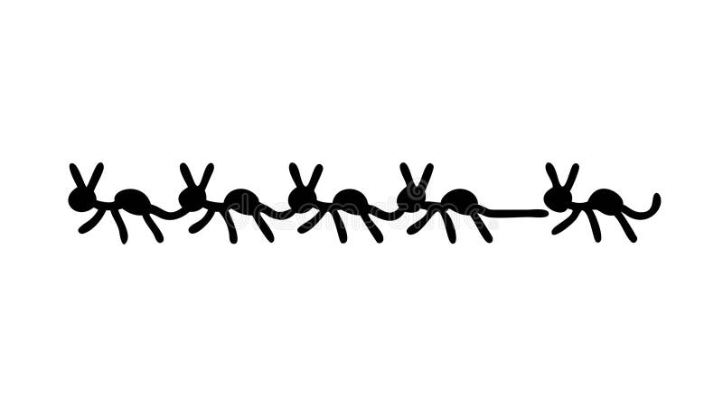 Ants Trail Formation Insect Icon, Teamwork, Path, Vector Design ...