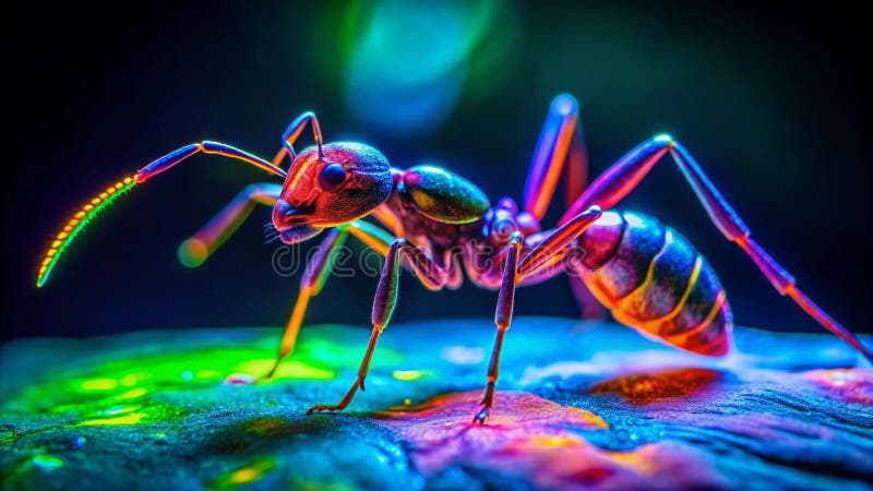 Ants Under the Blacklight a Symphony of Fluorescence AI Generated Stock ...