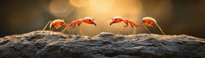 Ants in Unity a Stunning Macro Photography Image of Two Ants Facing ...